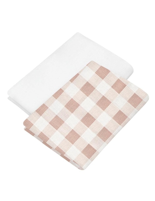 Set sábanas cajón de algodón NAP Gingham Beige 1
